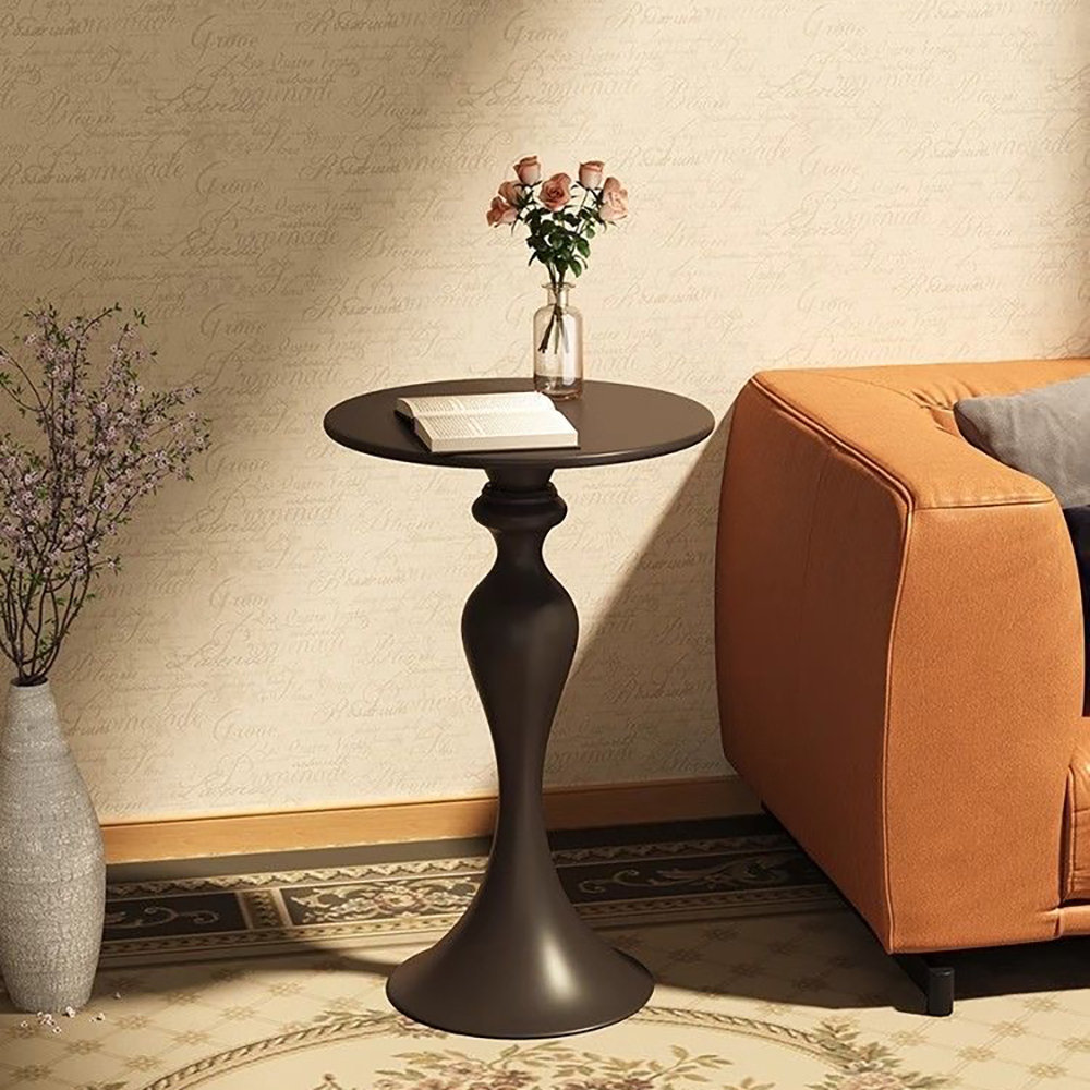 Wrought Studio™ Iron Art Round Table, Living Room Sofa Coffee Table, Simple Side Table, Small ...